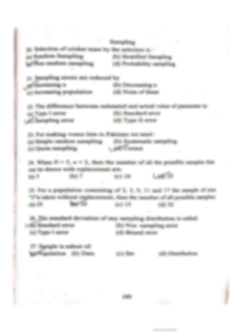 Solution Sampling Mcqs Studypool