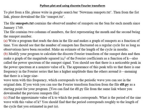 Python Plot And Using Discrete Fourier Transform To Chegg