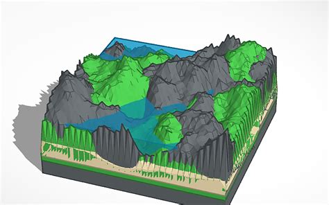 3d Design Rock Hills {center Of Sea} Tinkercad