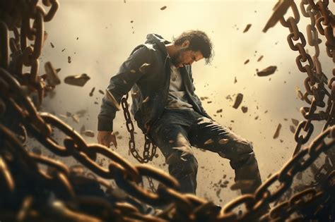 premium photo conceptual illustration of a person breaking generative ai