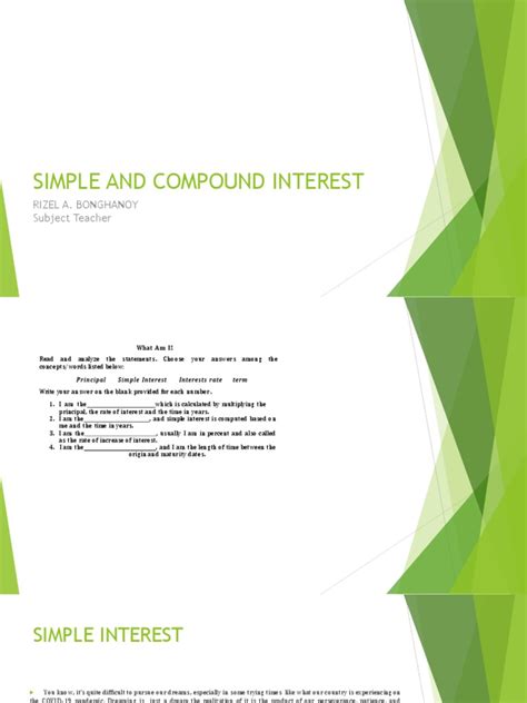 Simple And Compound Interest Pdf Interest Compound Interest