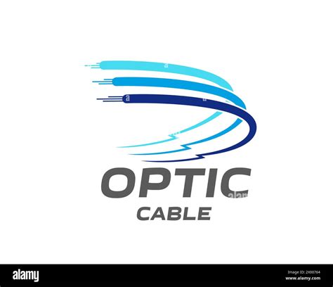Fiber Optic Cable Icon Internet Technology Isolated Vector Emblem For