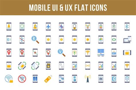 Premium Vector Mobile Ui Ux Flat Multicolor Icons