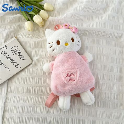 애니메이션 산리오 카와이 헬로 키티 플러시 백 더블 숄더 플러시 백 귀여운 인형 내부에 봉제 포함 생일 크리스마스 선물 여아 Aliexpress