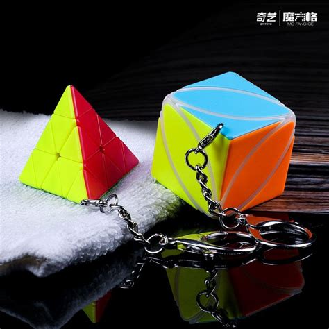 Qiyi Rubiks Cube Pyramid Maple Leaf Keychain Cube Mini Shaped Tiktok Shop Singapore