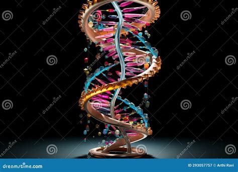 Depict The Scientific Marvel Of Dna Replication Captured Through A Microscope Stock Illustration