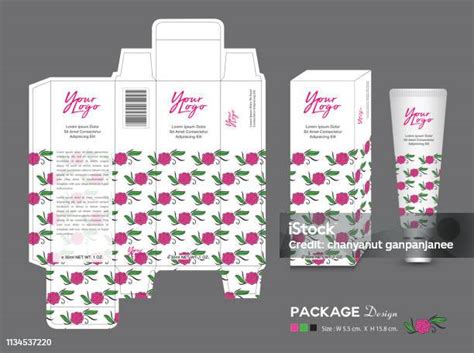 뷰티 패키징 템플릿 3d 박스 화장품 제품 디자인 장미 포장 건강 제품 크림 레이아웃 신선한 생태 자연 상자 바디 케어 스파