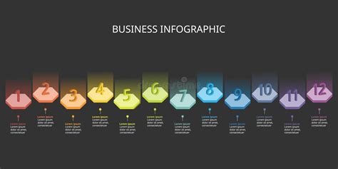 Timeline With Number Template For Colorful Technology Infographic