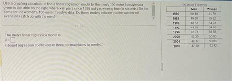 Solved Use A Graphing Calculator To Find A Linear Regression Chegg