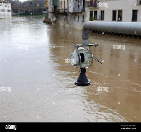 Hydrometric Probe With Ultrasonic Sensor To Measure The River Water Level And Monitor The Trend