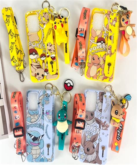🚀당일배송🚀 4종 포켓몬 핑거스트랩 목걸이 케이스 피카츄 파이리 꼬부기 이브이 A23 버디2 X커버5 A24 A34 A32 A31 A10e M33 M53 점프2 퀀텀3