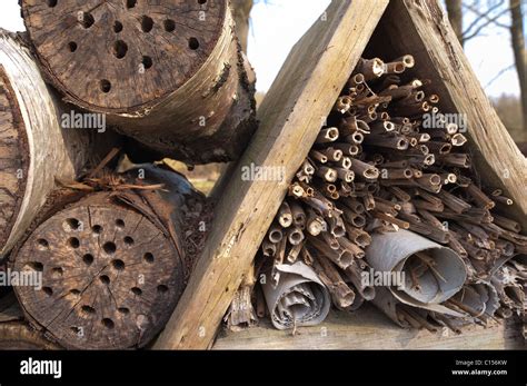 Mini Beast Man Made Habitat Shelter To Aid Conservation Of Insects Stock Photo Alamy