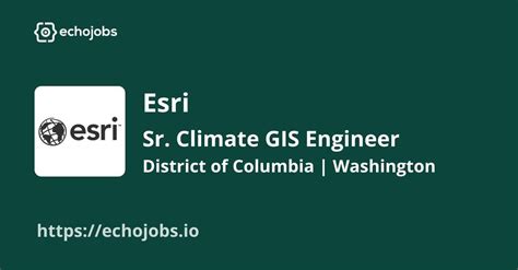 Esri Is Hiring Sr Climate Gis Engineer Usd 85k 128k District Of Columbia Washington Python