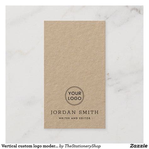 Vertical Custom Logo Modern Professional Kraft Business Card Kraft