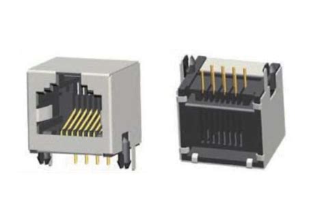 Modular Jack Rj45 Receptacle 1x1 Port Tab Up Shielded Wo Leds
