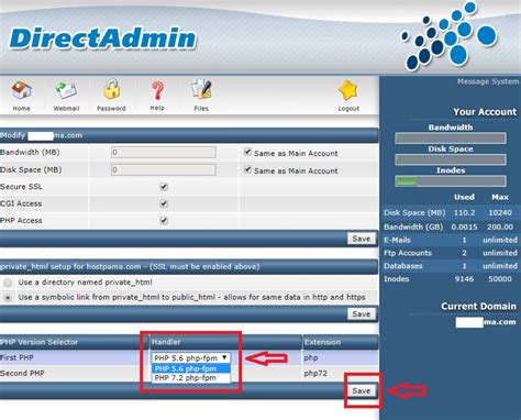 วิธีการการเปลี่ยน Php Version ใน Directadmin Control Panel Readyidc Service 24 Hour Support
