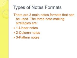 Types Of Notes PPTX