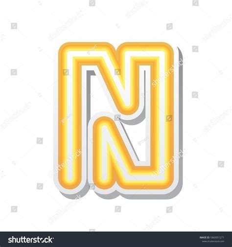 Letter N Orange Neon Font Vector Stock Vector Royalty Free 1860951271