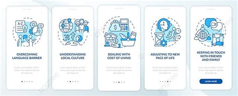 Expats Struggles Blue Onboarding Mobile App Page Screen Brochure Template Download On Pngtree