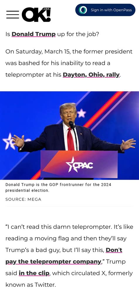 Maga Sheeps Touts Trump Never Uses A Teleprompter But Trump Just