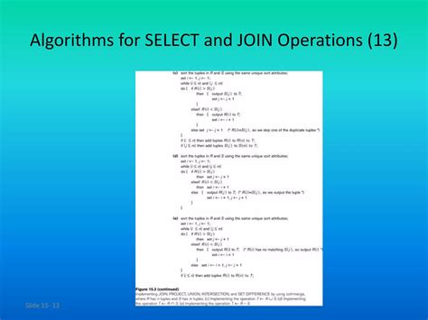 Adbms 38 Algorithms For Select And Join Operations Pptx Databases