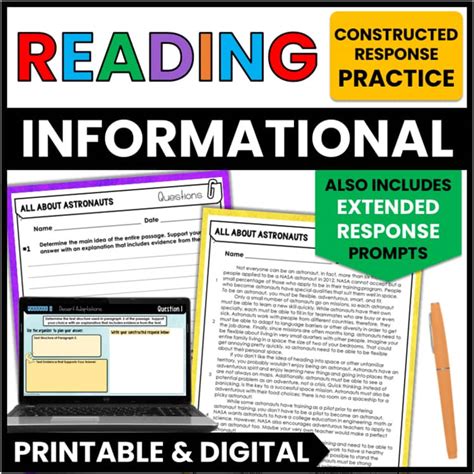 Constructed Response Questions Informational Nonfiction Includes Digital