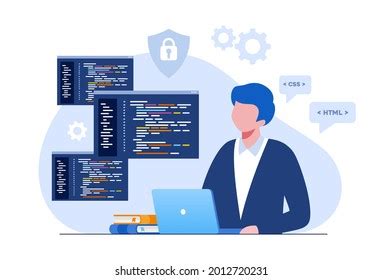 Web Development Programming Languages Css Html Stock Vector Royalty