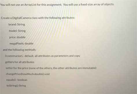 Solved Java Code Use A Fixed Size Array Of Objects No