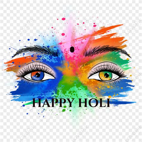 다채로운 인도 전통 Holi 이벤트 학생 눈 일러스트 물감적절하다색깔 Png 일러스트 무료 다운로드 Lovepik