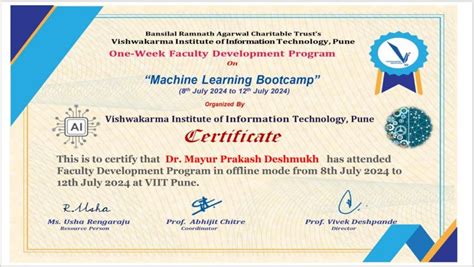Happy To Share That Attended One Week Faculty Development Program On