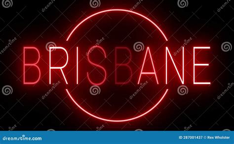 Red Flickering And Blinking Animated Neon Sign For Brisbane Stock Video