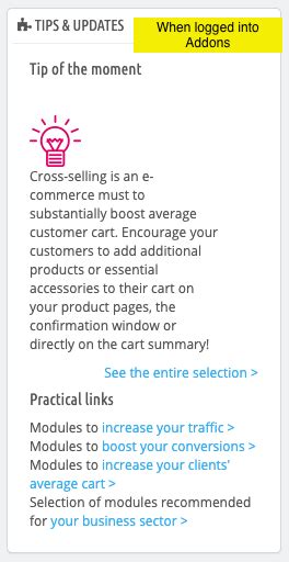 Cb Page Logindashboard Call For Tips And Updates Section · Issue 12830 · Prestashop