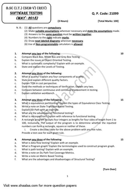 Software Testing 2017 2018 Bsc It Information Technology Idol