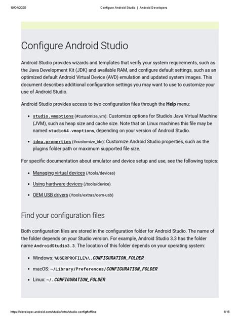 Configure Android Studio Android Developers Download Free Pdf