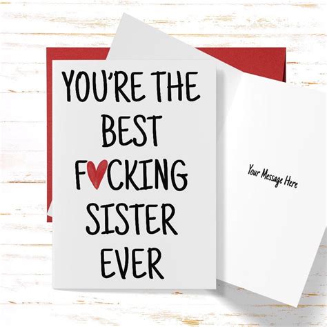 Funny Birthday Card Sister Etsy