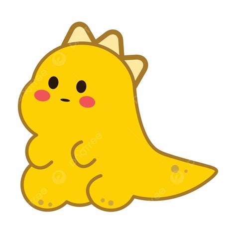 Vektor Catoon Dino Kuning Ilustrasi Dinosaurus Dinosaurus Lucu