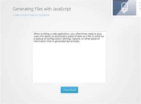 Generating Files With Javascript Tutorialzine