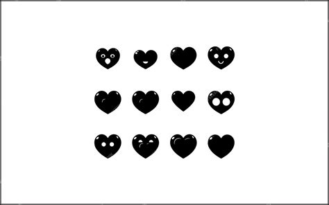 Emoticon Vector And Black And Bold Love And Couple Love Emoji Animated