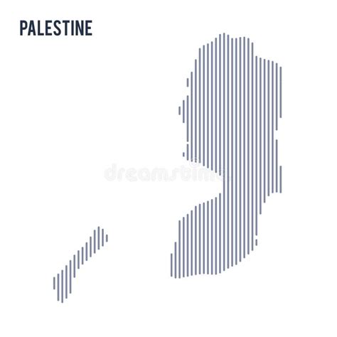 Vector Abstract Hatched Map Of Palestine With Vertical Lines Isolated