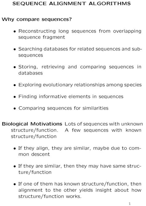Pdf Sequence Alignment Algorithms Why Compare Sequencesangommyweb