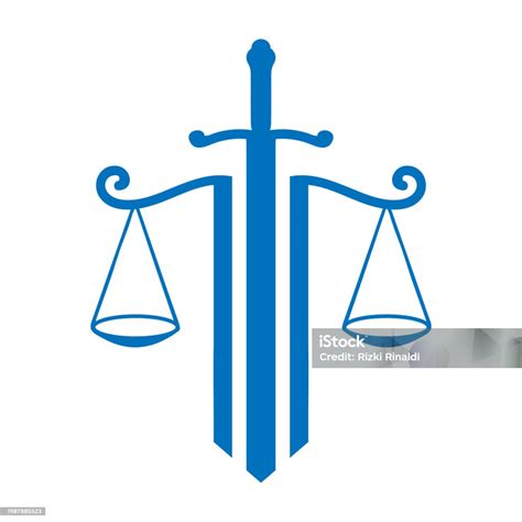 단순한 미니멀리스트 칼날 와 가늠자 치고는 변호사 정의 법 상징 디자인 벡터 테미스에 대한 스톡 벡터 아트 및 기타 이미지 Istock