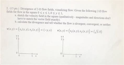 Solved 2 15 Pts Divergence Of 2 D Flow Fields