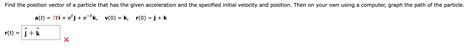 Solved Find The Position Vector Of A Particle That Has The Chegg