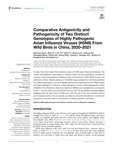 Pdf Comparative Antigenicity And Pathogenicity Of Two Distinct