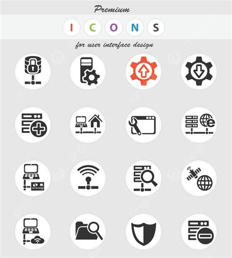 Server Icon Set Ethernet Interface Hosting Vector Ethernet Interface Hosting Png And Vector