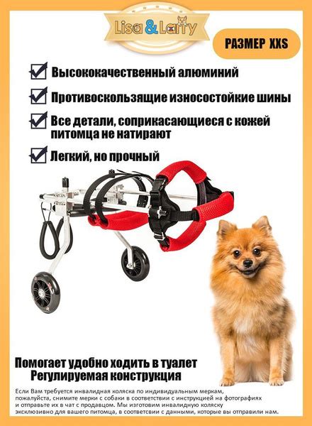 Инвалидная коляска для собак и кошек складная модель, 2XS, (Подходит ...