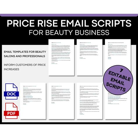 Price Increase Email Templates Beauty Niche