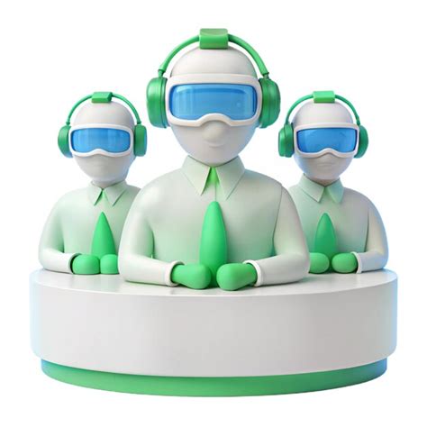 Three People Wearing Goggles And A Green Tie Premium Ai Generated Psd