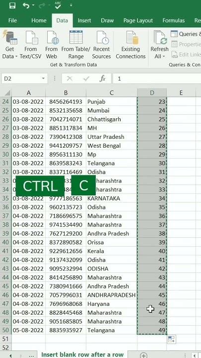 Excel Trick To Insert Row After Every Single Rowshorts Excel