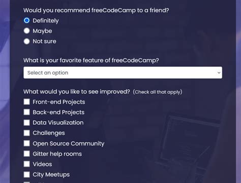 Build A Survey Form Freecodecamp ~ Padepokan Sufi Build A Survey Form Freecodecamp ~ Padepokan Sufi